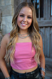 Jolee Vegan Leather Tank Top - Bubble Gum – Copper Rose Boutique